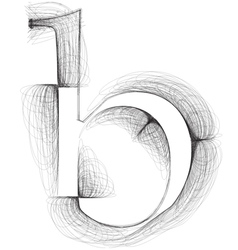 Grunge colorful font letter b Royalty Free Vector Image