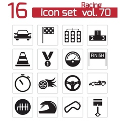 Black objects for rail road icons set Royalty Free Vector