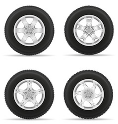 Car wheels icons set Royalty Free Vector Image