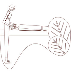 Shiatsu full body massage spa contour drawing Vector Image