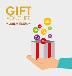 Gift coupon with ribbon bow and offer Royalty Free Vector