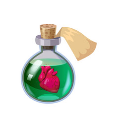 Heart shaped glass bottle Royalty Free Vector Image
