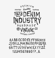 Denim typography logo emblems set Royalty Free Vector Image