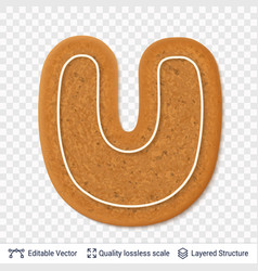 Gingerbread letters isolated on white Royalty Free Vector