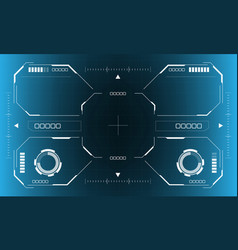 Hud sci-fi interface screen view white hexagon Vector Image