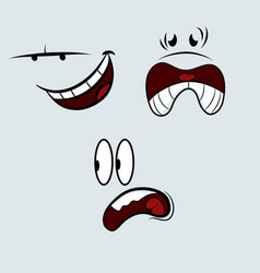 Comics cartoon faces set with different expression