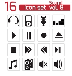 Music note labels and icons Royalty Free Vector Image