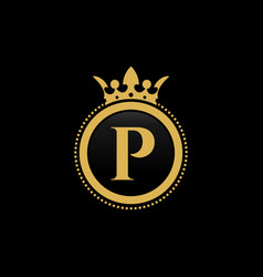 Letter l royal crown luxury logo design Royalty Free Vector