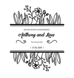 Hand drawn flower template best for your frame Vector Image