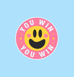 You win poster with prize cup Royalty Free Vector Image