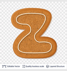 Gingerbread letters isolated on white Royalty Free Vector