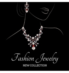 Woman with jewelry Royalty Free Vector Image - VectorStock