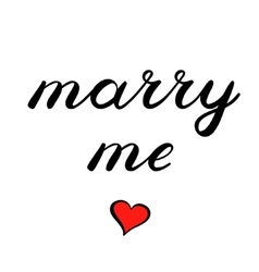 Will you marry me lettering calligraphy Royalty Free Vector