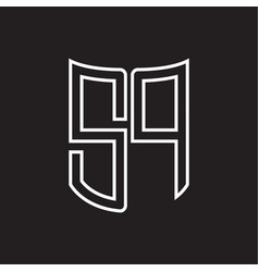 Sp initial logo linked circle monogram Royalty Free Vector