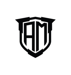 Letter m in gothic style alphabet symbol Vector Image