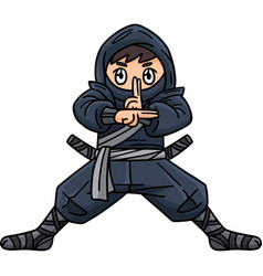 Ninja kunoichi naginata cartoon colored clipart Vector Image