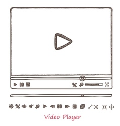 Video or music player interface with loading Vector Image