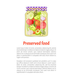 Conservation glass jar with textile decorated lid Vector Image