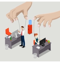 Puppet government isometric concept Royalty Free Vector