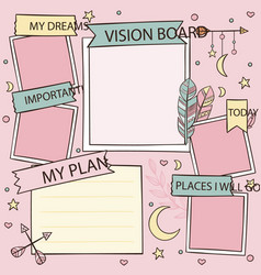Hand drawn vision board Royalty Free Vector Image