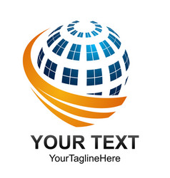 Digital sphere global link technology logo Vector Image