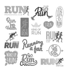 Running club poster marathon winners sportsmen Vector Image