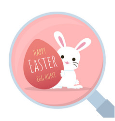 Cartoon gray bunny with easter egg Royalty Free Vector Image
