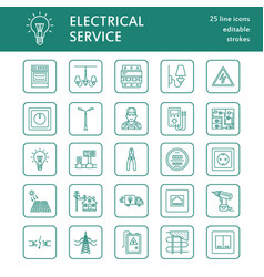 Electricity engineering business service icons Vector Image