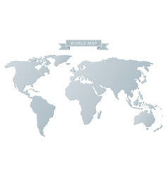 World map in grey color on white background high Vector Image