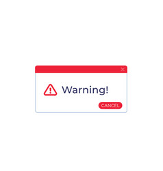 Retro computer window old user interface warning Vector Image