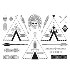 Ethnic font native american indian alphabet Vector Image