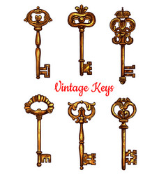 Vintage key logo or icon beautiful antique Vector Image
