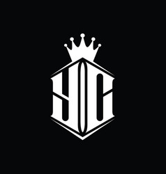 Yc logo letter monogram with triangle slice Vector Image