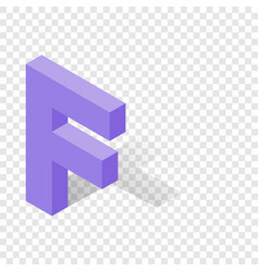 D letter in isometric 3d style with shadow Vector Image