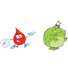 Drop of blood cartoon character Royalty Free Vector Image