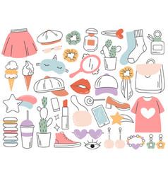 Girl stuff Royalty Free Vector Image - VectorStock