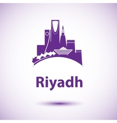 Flat line riyadh banner Royalty Free Vector Image