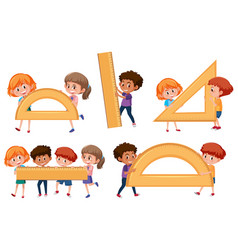 Children are holding book and number Royalty Free Vector
