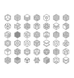 Cube logo geometric design box logotype company Vector Image