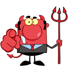 Devil boss holding a flaming bad contract Vector Image