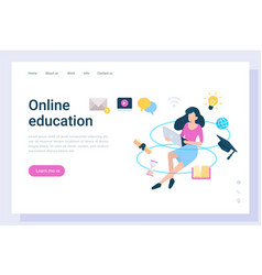 Online courses cartoon set Royalty Free Vector Image