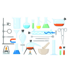 Laboratory equipment decorative icons set Vector Image