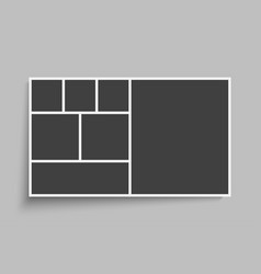 Empty collage board seven images photo Royalty Free Vector