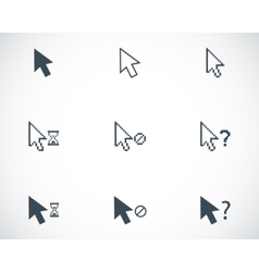 Mouse cursor simple flat color icons set Vector Image