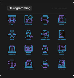 Basic programming language on the laptop Vector Image