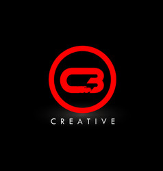 Cb c b grunge brush letter logo design in black Vector Image