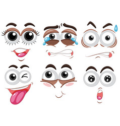 Blue eyes in different emotions Royalty Free Vector Image