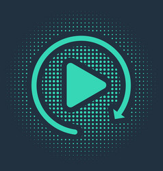 Gold video play button like simple replay icon Vector Image