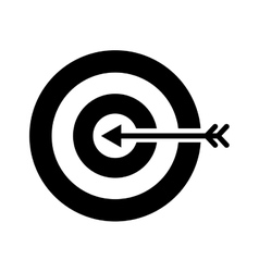Flat icon design target with arrow goal achieve Vector Image