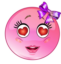 In love emoticon with open hands Royalty Free Vector Image